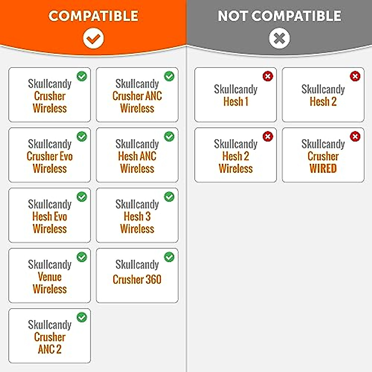 WC Freeze Crusher - Cooling Gel Earpads Compatible with Skullcandy Crusher, by Wicked Cushions - Fits Skullcandy Crusher & Hesh 3 Headphones, Soft Memory Foam, Cooler for Longer | Black