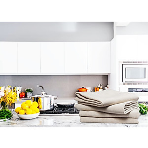 RIANGI Beige Kitchen Towels 100% Cotton Kitchen Washcloths for Dishes, Ultra Soft Absorbent Colorful Kitchen Towels Bar Towels Commercial, 14x14 Inches, 12-Pack Aesthetic Kitchen Essentials