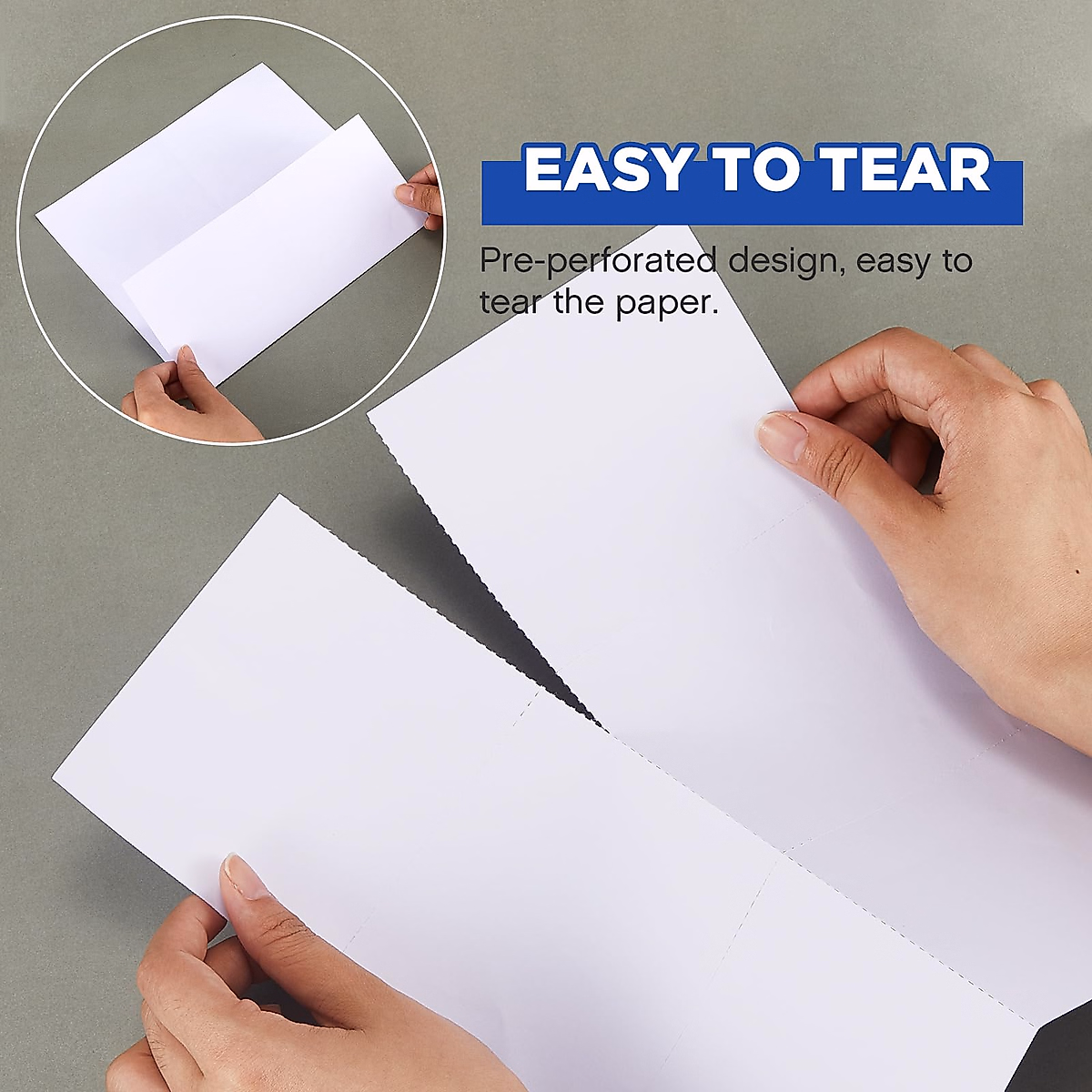 Lincia 200 Sheets 8-1/2" x 11" Blank Perforated Business Cards 8 up Per Page Thickness of 203 Gsm Compatible with Laser Ink Jet Printer White Perforated Paper Cardstock (1600 Cards - 100# Tag)