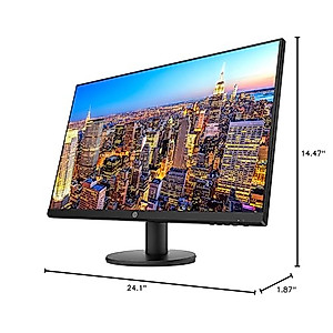 HP P27v G4 27 Inch IPS LED Backlit Monitor 2-Pack Bundle with FHD 1920 x 1080, Blue Light Filter, HDMI, VGA