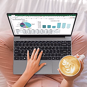 Ruzava 14" Laptop 6GB RAM 64GB Storage Support 1TB SSD Expansion Traditional Laptops Windows 10 2.4G+5G WiFi Bluetooth 4.2 USB HDMI 1920x1080 FHD WOZIFAN with Wireless Mouse for Work Study - Gray