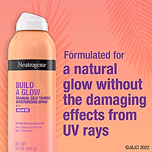 Neutrogena Build-A-Glow Gradual Self-Tanning Moisturizing Spray, with Argan Oil, Designed for Natural Hydrated Glow, Tan, Bronze Tan, 5 oz