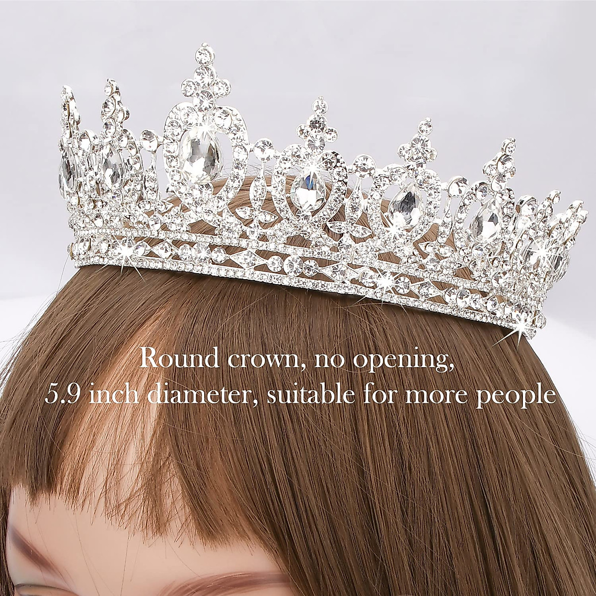 COCIDE Queen Crown for Women Crystal Tiara and Crown for Girl Rhinestones Hair Accessories for Wedding Bride Birthday Party Prom Bridal Bridesmaid (Silver)