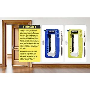 TIHCXNY (Blue) Door Hinge Mounting Kit, Door Hinge Clip, Door Hinge Mortise, Door Hinge Router Template fits 3" to 5" Length and 90 Degree Angle, 1/4" or 5/8" Thickness Door Hinges.