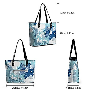 Womens Handbag Tie Dye Pattern Leather Tote Bag Top Handle Satchel Bags For Lady