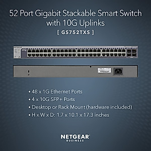 NetgGear ProSafe GS752TXS Ethernet Switch GS752TXS-100NAS