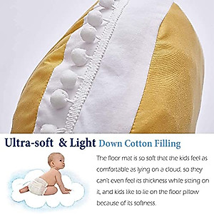 Large Floor Pillow Kids Round Floor Cushion Seating, Big Circle Pillow, Round Floor Pillows Seating for Children, Oversized Pillow Mat for Reading Nook Teepee Playroom Nursery Canopy, Yellow