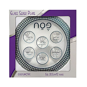 Cazenove Modern Glass Seder Plate for Passover