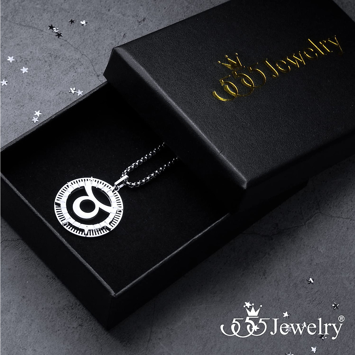 555Jewelry Stainless Steel Taurus Necklace for Wife, Horoscope Constellation Necklaces for Women ‎& Ladies, Zodiac Sign Pendant for Men, Astrology Necklace for Her, 18 Inch, Silver