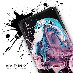 DesignSkinz Liquid Abstract Paint V62 Protective Vinyl Decal Wrap Skin Cover Compatible with The Samsung Galaxy S20 (Screen Trim & Back Glass Skin)