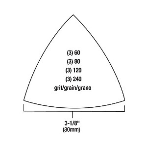 Genesis GAMT701 Universal 12-Piece Hook-and-Loop Sandpaper Assortment with 3 60-Grit, 3 80-Grit, 3 120-Grit, and 3 240-Grit
