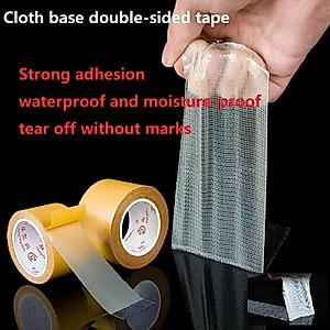 Hyuxinmy Double Sided Tape Heavy Duty Mounting Tape, Two Sided Thin Self Adhesive Tape High Tack, Universal Clear Removable Double Sided Tape with Fiberglass Mesh (0.79in-66ft)