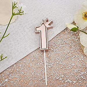 TOYMIS 3inch Crown Number Candle, Birthday Candle Cake Topper 3D Numeral Cake Candles for Birthday Cakes Anniversary Wedding Parties Special Occasion (Rose Gold; 1)
