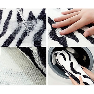 Tiger Print Rug Cartoon Cute Faux Area Rugs Fluffy Animal Print Mat Carpet Kids Small Rugs for Playroom Room Home Decor (2.6x1.8Ft /32.2" Lx21.4 W（54.5x82cm）,White)