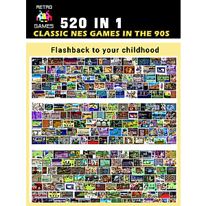 Fadist Handheld Game Console, Retro Mini Game Console with 520 Classic Games, 3.0 inch Screen, Rechargeable Battery, Portable Games Console, Support TV, Ideal Gift for Kids, Adult, Friend, Lover