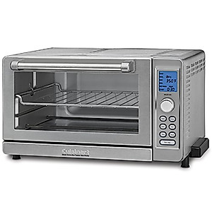 Cuisinart TOB-135 Deluxe Convection Toaster Oven Broiler, Brushed Stainless, 9.3" x 18.3" x 15.3", Silver