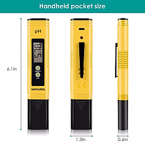 versando Digital pH Meter, pH Meter for Water, 0-14 pH Measurement Range pH Tester, 0.01 High Precision Water Quality Tester with ATC for Drinking Water Pool, Yellow