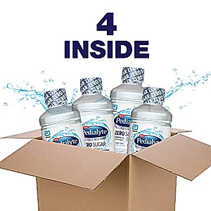 Pedialyte Electrolyte Water with Zero Sugar, Hydration with 3 Key Electrolytes & Zinc for Immune Support, Berry Frost, 1 Liter, 4 Count