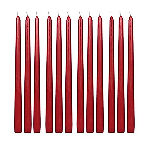 Zest Candle 12-Piece Taper Candles, 12-Inch, Red