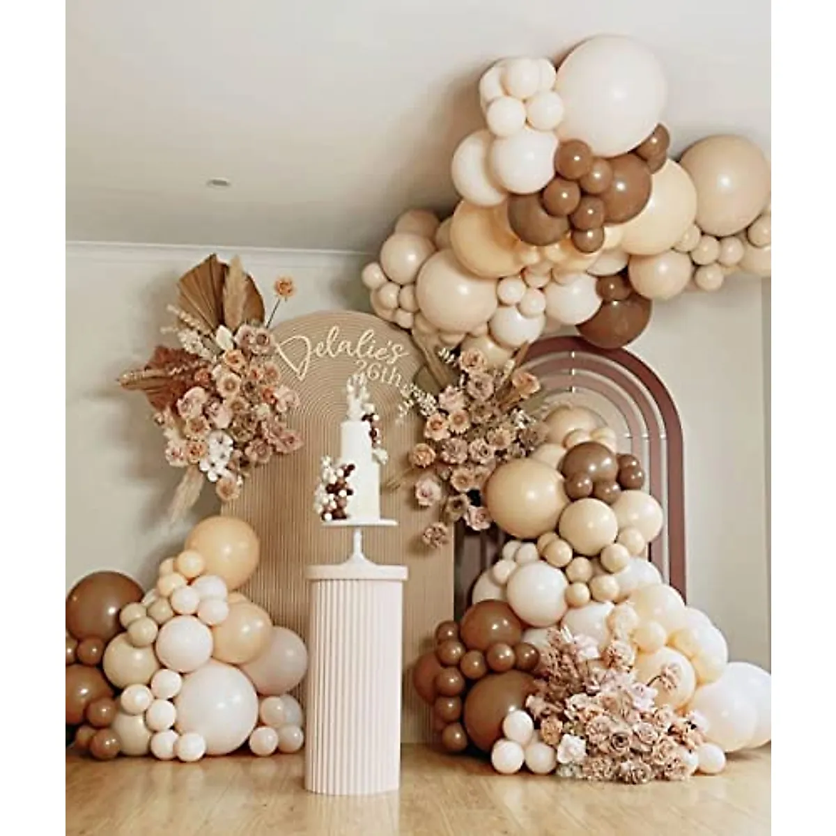 Nude Beige Balloon Double Stuffed Apricot Brown Balloons Garland Different Sizes Latex Tan Balloons Arch Kit for Neutral Baby Shower Jungle Theme Woodland Teddy Bear Birthday Boho Party Decorations……