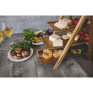 TOSCANA - a Picnic Time brand, 3 Tiered Serving Ladder - Charcuterie Boards - Wood Serving Platters