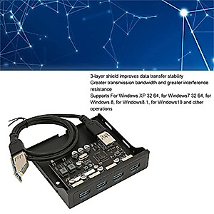 3.5 Inch Front Panel USB Hub, PCIE to USB 3.0 PC Front Panel Anti Interference for PC
