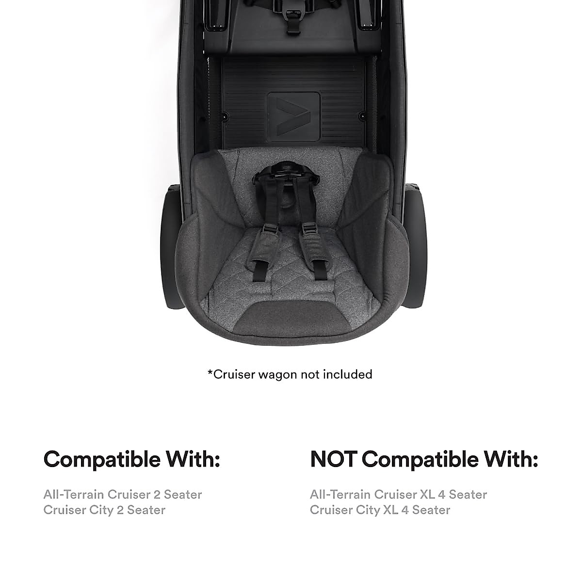 Veer Comfort Seat for Veer All-Terrain Cruiser and Cruiser-City 2 Seater Models. NOT Compatible with All-Terrain Cruiser XL or Cruiser-City XL 4 Seater Models.