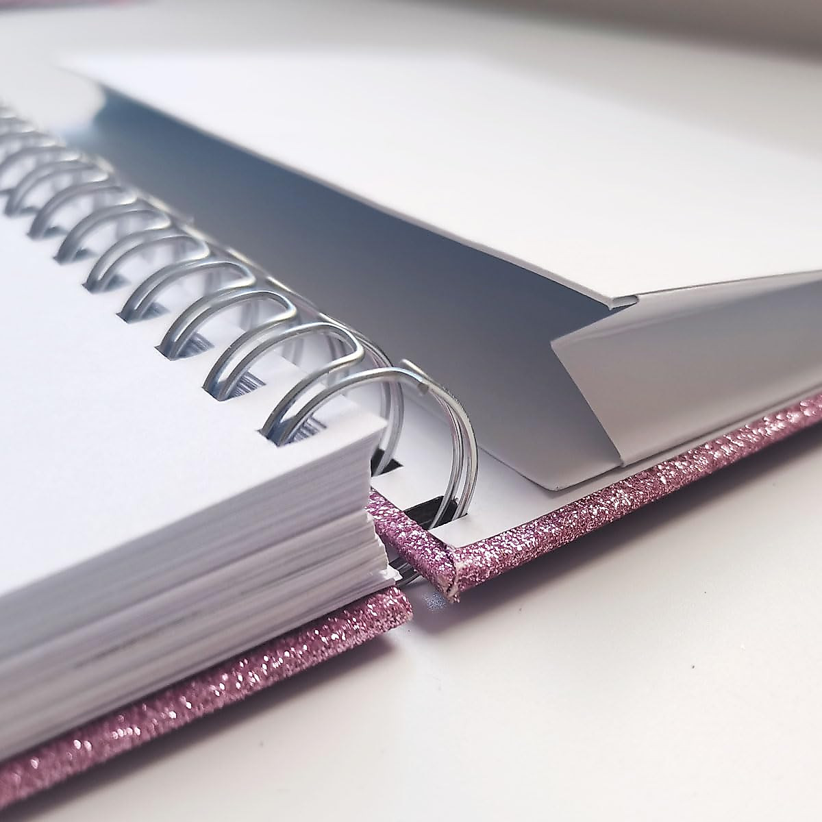 Spiral Notebook, Glittery Pink Journal Notebook, 2Pack Hardcover Journals for note taking, Thick Paper, 180 Pages, 8.2” x 6”