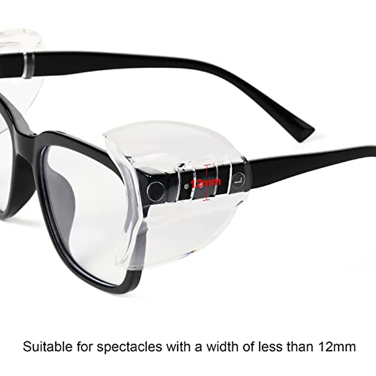 YunTuo 20 Pairs Eye Glasses Side Shields for Prescription Glasses, Slip on Clear Side Shield- Fits Small to Large Eyeglasses