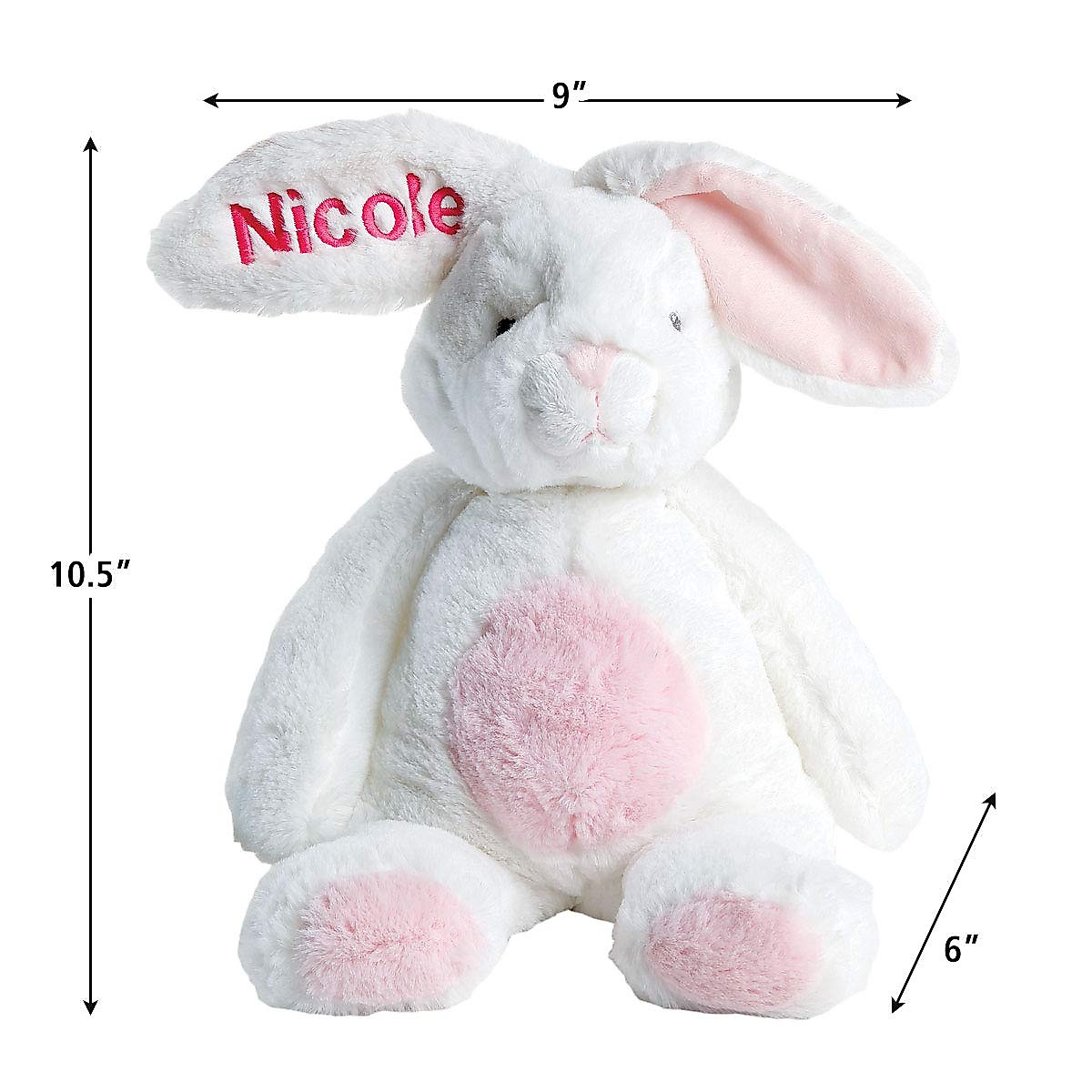 Lillian Vernon My First Easter Bunny Plush Pink Toy - Stuffed Animal with Customizable Embroidered Name for Boys & Girls, Personalized Kids & Toddler Gifts, 16 Inches Tall