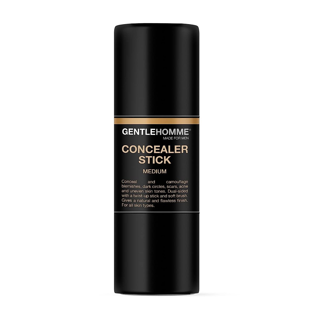 Concealer Stick with Brush for Men - Eraser Dark Circles - Men’s Multi-Use Concealer - Dual Sided Full Coverage Concealer Pen with Soft Brush - Buildable Coverage Makeup - All Skin Types - (Medium)