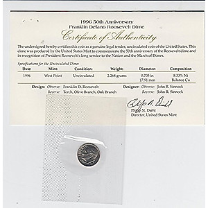 1996 W Roosevelt Dime 50th Anniversary of the Roosevelt Dime-SEALED IN U.S. MINT CELLO - MUST HAVE to complete any dime set Dime MS-67 US Mint