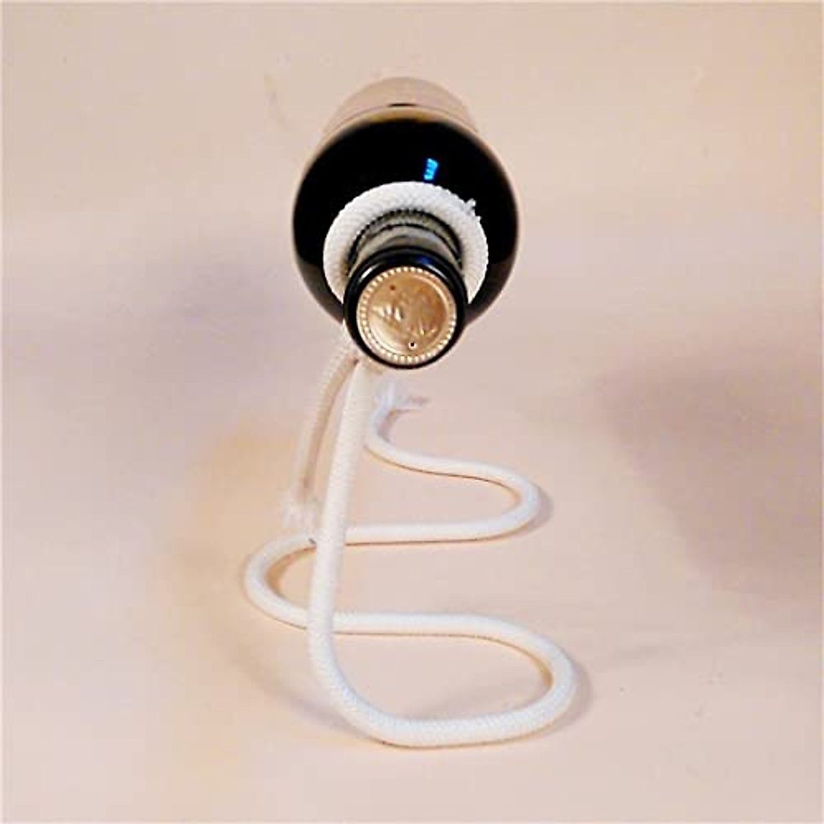 ZLDXDP Creative Suspended Rope Wine Rack Serpentine Snake Bracket Bottle Holder Bar Cabinet Display (Color : Black, Size : Fits All)