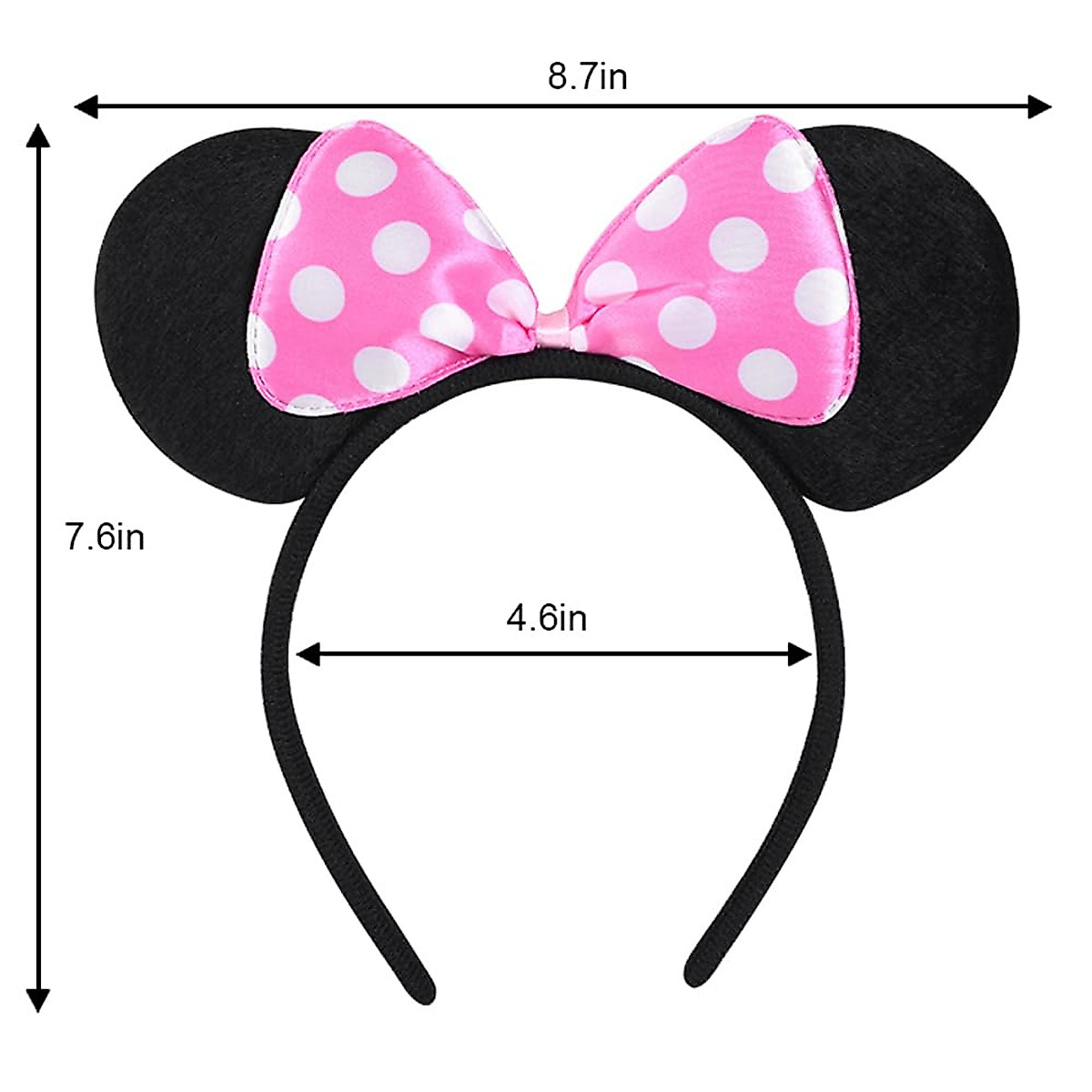 NEWTGAN 20 PCS Mouse Ears Headbands for Birthday Party Theme Park Costume Play Celebration for Boys and Girls (3color) (3 Color)