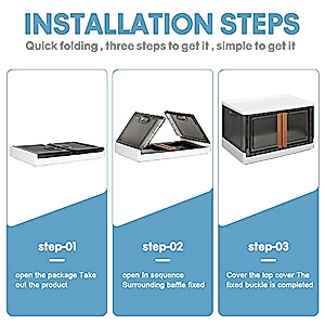 Hureny Plastic Storage Bins with Lids - 19 Gal/ 76 Qt (Pack of 2) Collapsible Storage Bins - Stackable Storage Bins - Plastic Bins for Storage with Lids.