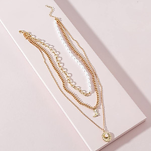 Cowboy Boots Hat Pearl Necklace Layer Western Jewelry for Women Cowgirl Charms Chain Necklace Gifts for Girl