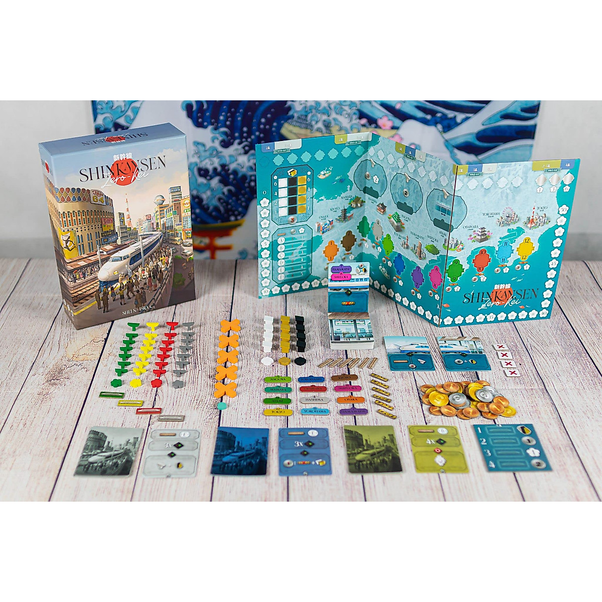 Shinkansen Zero-Kei Board Game - Strategy Game, Train Route Building Game, Fun Railroad Network Game for Kids and Adults, Ages 12+, 1-4 Players, 45-60 Minute Playtime, Made by Ludonova