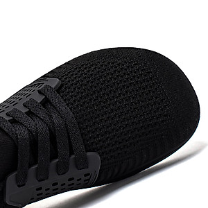 HOBIBEAR Wide Minimalist Barefoot Shoes Mens Womens Walking Sneakers Shoes | Zero Drop Sole | Optimal Relaxation (All Black,Women 10.5 Wide/Men 8.5 Wide)