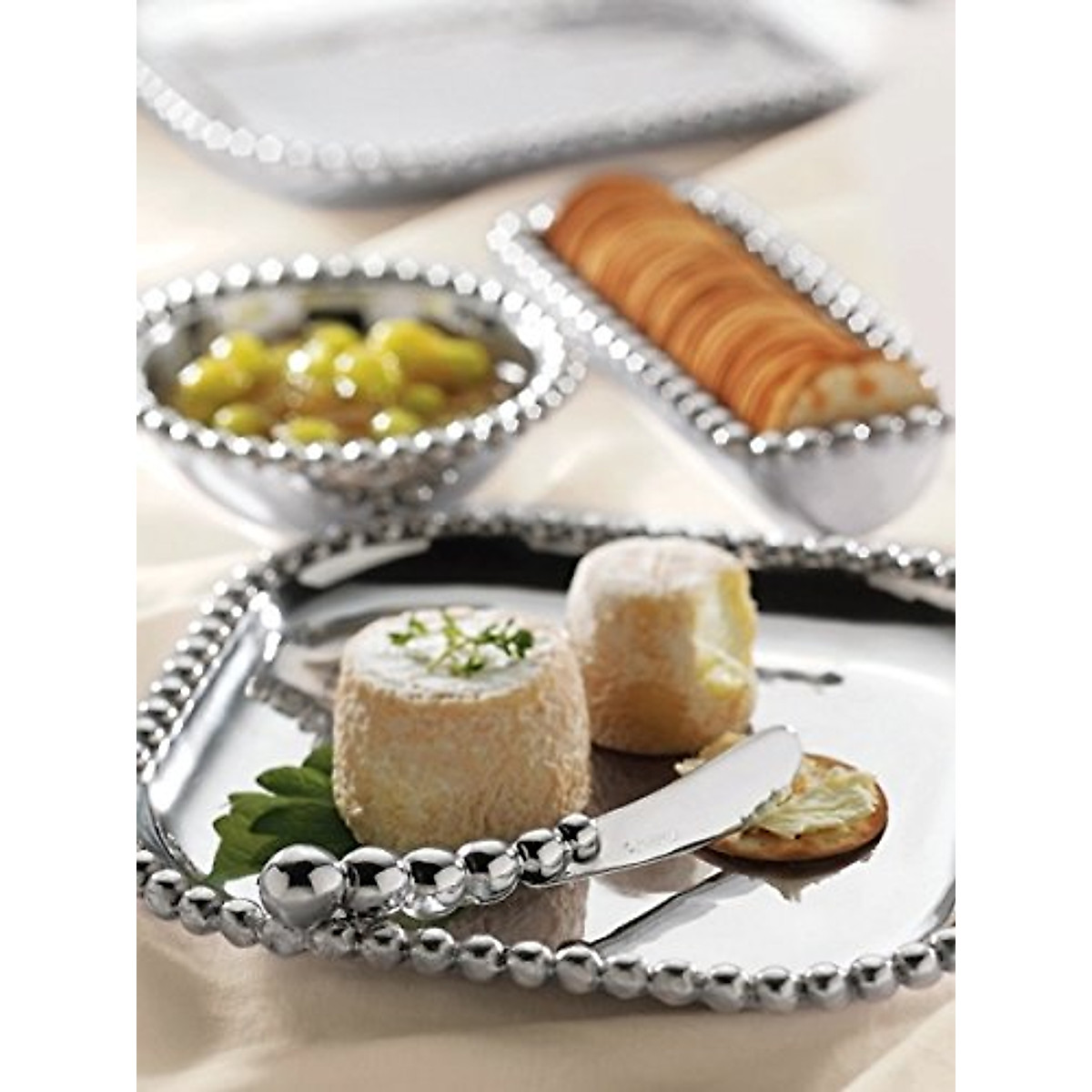 Mariposa Pearled Rectangular Platter