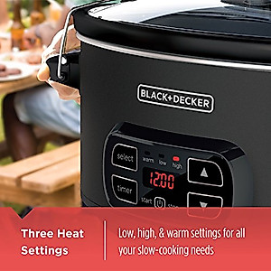 BLACK+DECKER 7-Quart Digital Slow Cooker with Chalkboard Surface, Slate, SCD4007