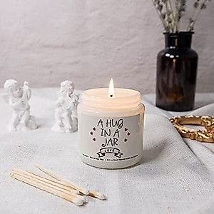 A Hug in a Jar - Lavender Scented Candles, Love You Gifts, Thinking of You Gifts for Women Friends, Girlfriend, Boyfriend, Mom, Sisters, Birthday, Get Well, Sympathy, Christmas Gifts