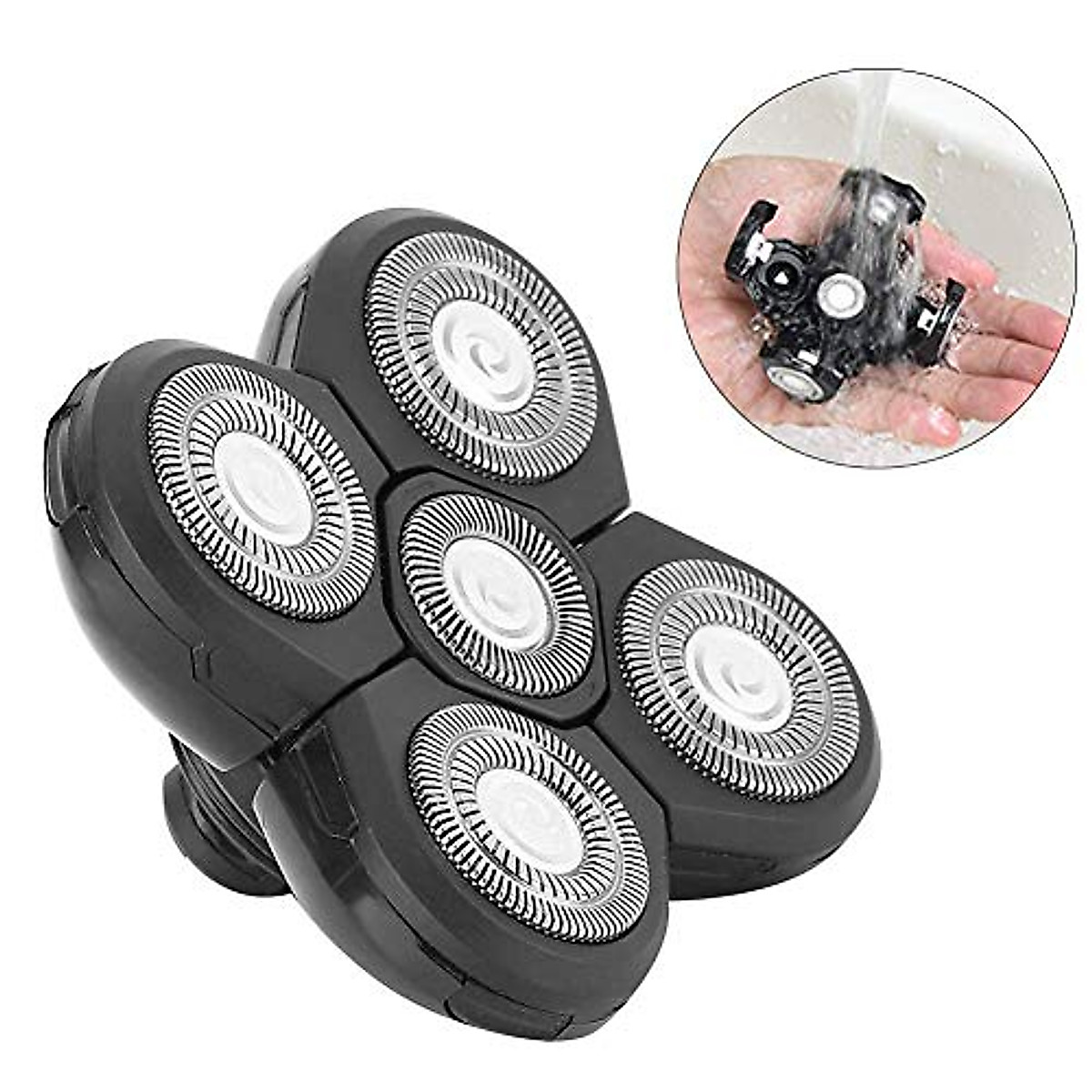 Replacement Heads, Replacement Blades, Shaver Blade Heads, 5 Head Shaver Head Universal Electric Beard Shaver Replacement Heads Rotating Head Replacement Accessory