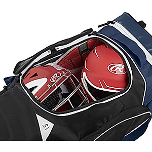Rawlings | R1502 Wheeled Catcher's Bag | Baseball/Softball | Navy