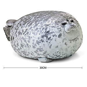 EHOTONG Cute Blob Seal Pillow, Chubby Seal Plush Hug Pillow Soft Stuffed Animal Toy (Gray,11.5")