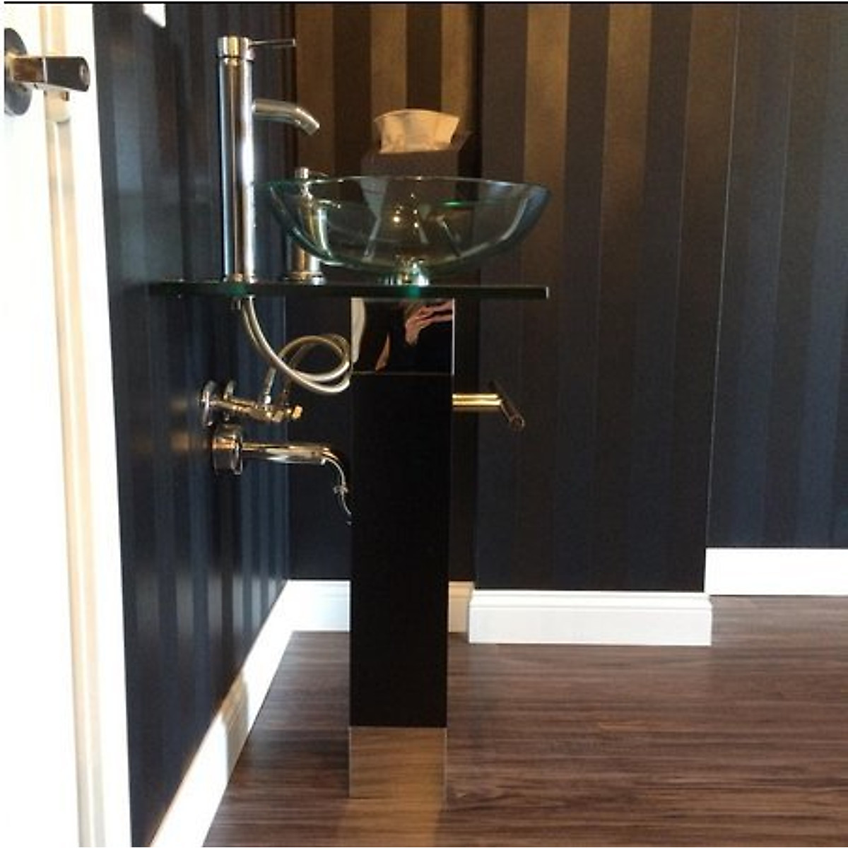 QIERAO Glass Vessel Bathroom Vanity Sink (Vaniy)