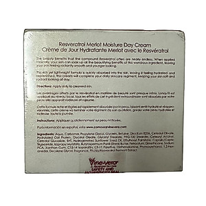 Vine Vera Resveratrol Merlot Moisture Day Cream Resveratrol Skin Care Face Moisturizer - Merlot Face Cream for All Skin Types Products for Anti Aging - 52 G / 1.83 Oz