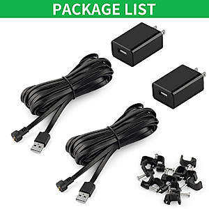 2Pack Power Cable Compatible with GGoogle Nest Cam Outdoor or Indoor, Battery, 30Ft/9.1m Weatherproof Outdoor Cable Continuously Charging Your Nest Camera (Black)