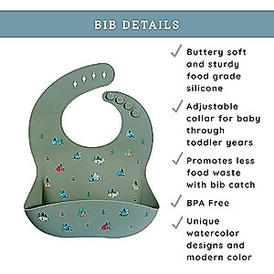 Austin Baby Co Mess Proof Silicone Bibs for Babies – Perfect Travel Toddler Bibs for Baby