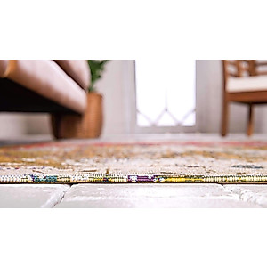 Unique Loom Outdoor Modern Collection Area Rug - Crumpled (7' 1" x 10' Rectangle, Multi/ Gold)