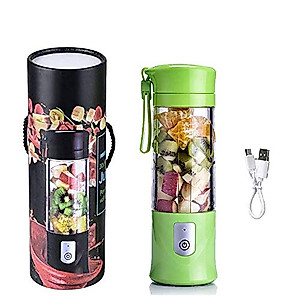 La Hestiare Portable Blender, 420ml, Green, USB Rechargeable, 7.4V Double Power Motor, 6 Blades Mixing, Safe & Easy to Clean